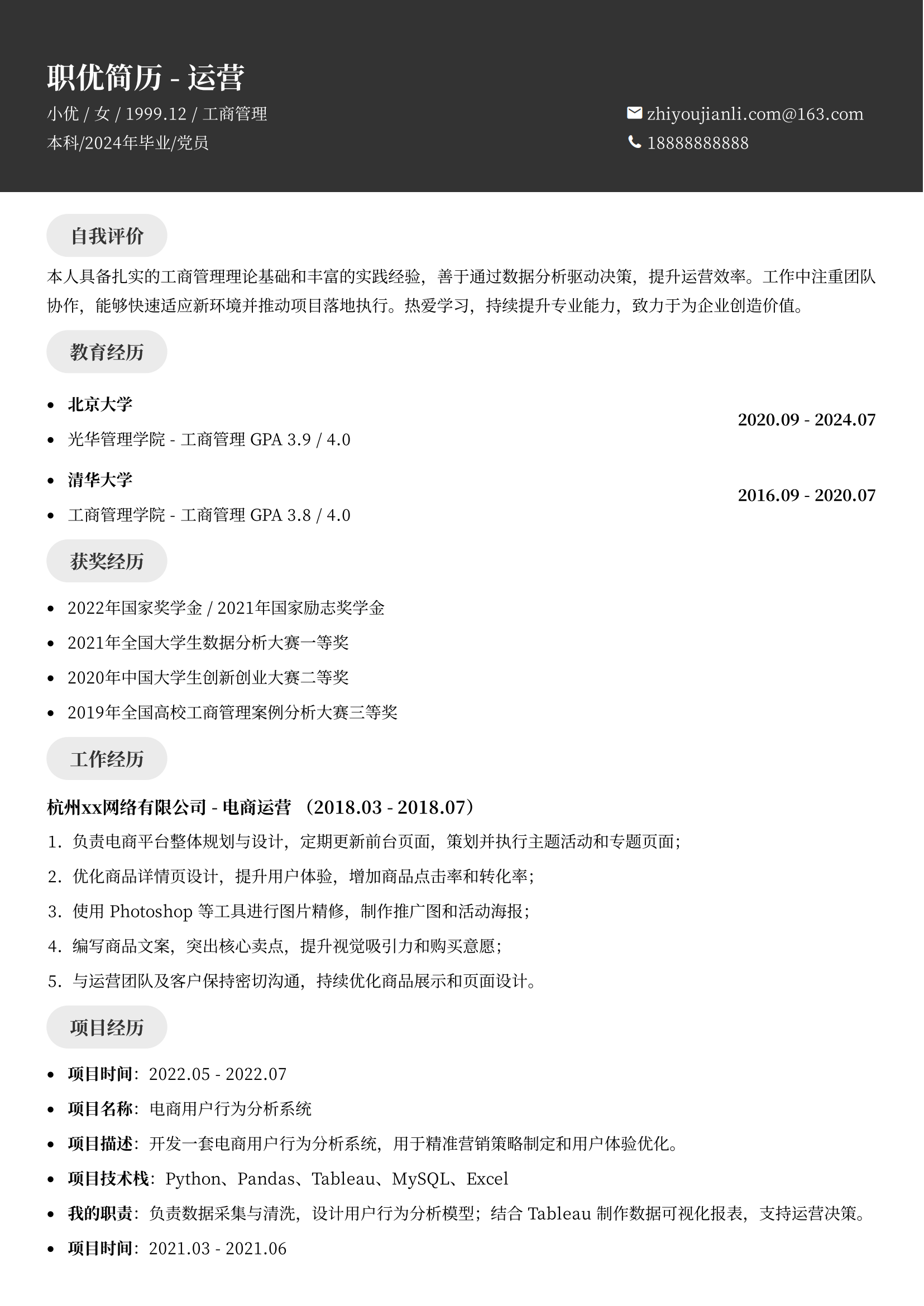 java开发优秀简历模板_模板列表_含范文